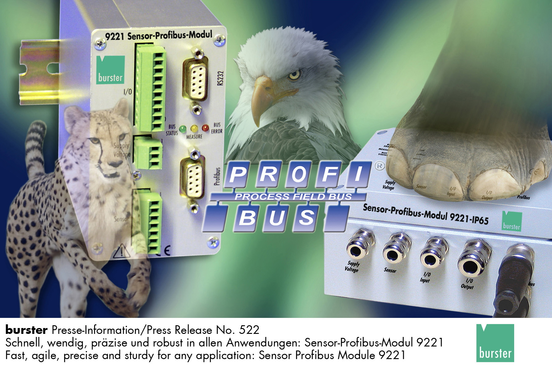 Fast, Agile, Precise and Sturdy for Any Application: Sensor Profibus Interface 9221, burster ...