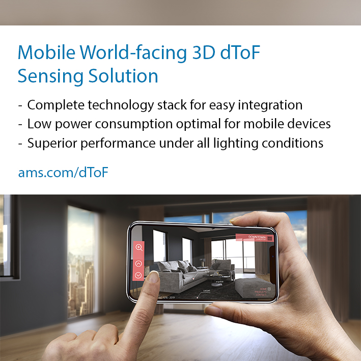 ams partners with ArcSoft to demonstrate complete solution for world-facing 3D dToF sensing in ...