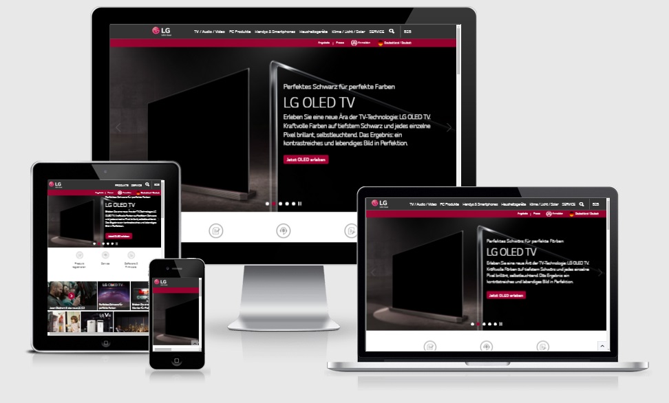 LG veredelt Unternehmenswebsite, LG Electronics Deutschland GmbH, Story ...