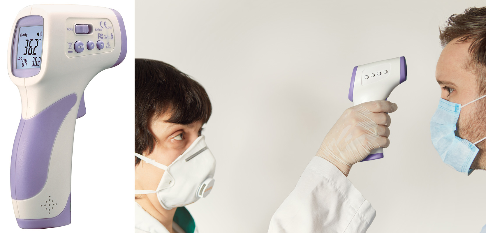 Handliches Infrarot-Thermometer novasens IR512BT zur berührungslosen ...