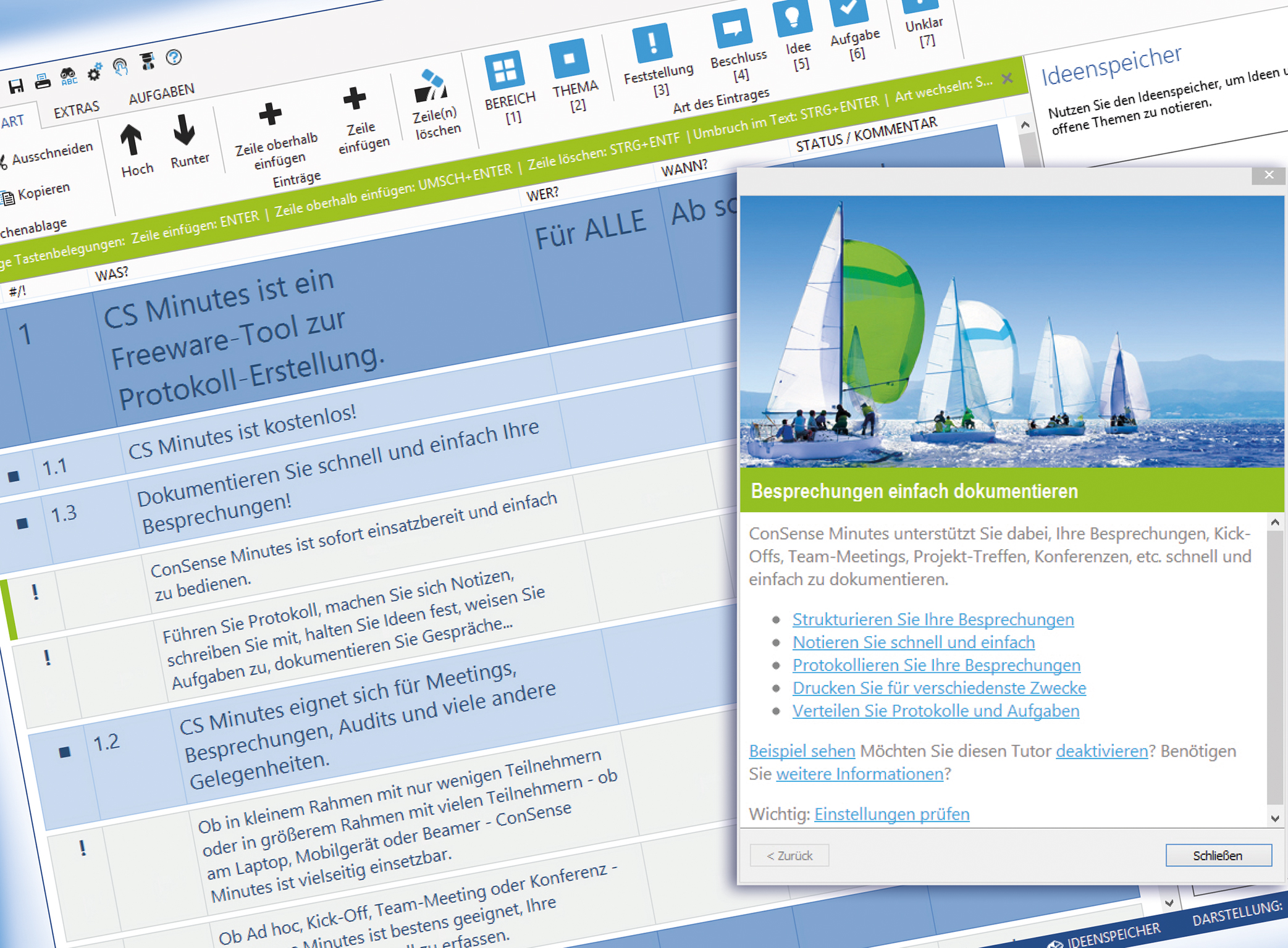 ConSense Minutes: Schnell und einfach Besprechungen protokollieren und ...