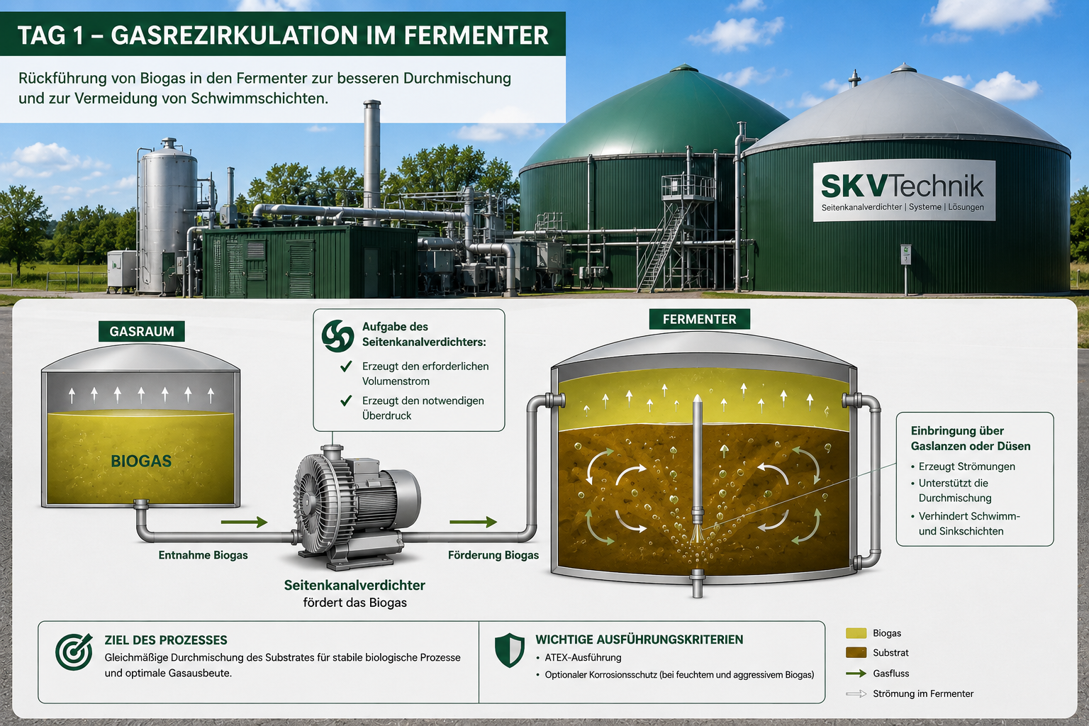 Biogas im Fermenter gezielt umwälzen, SKVTechnik, Story - PresseBox