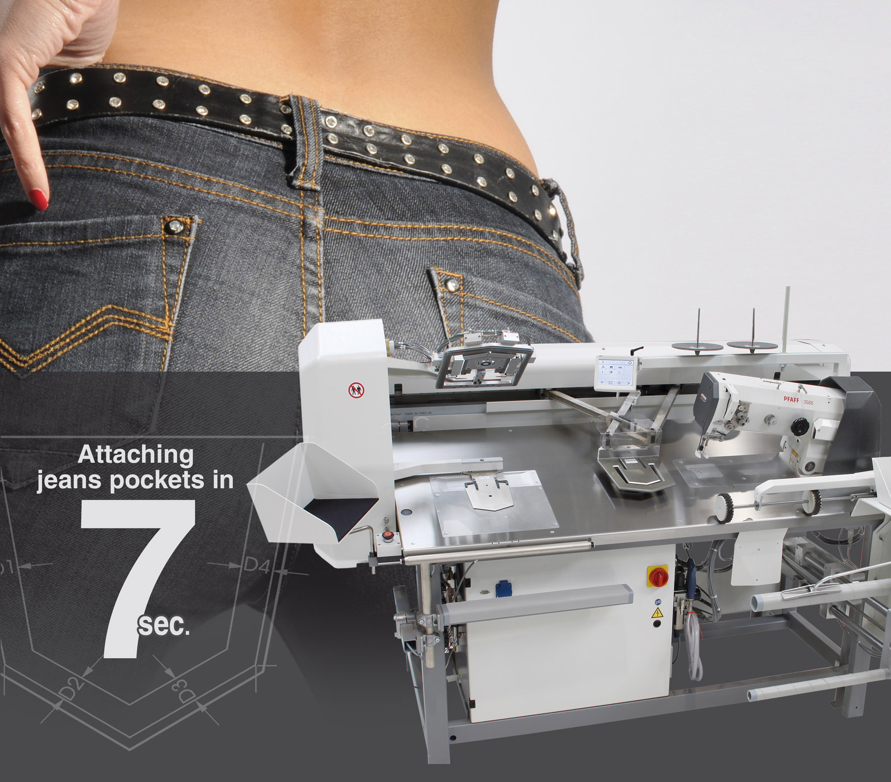 Shirt pocket setter with new part set for pocket flaps, PFAFF ...