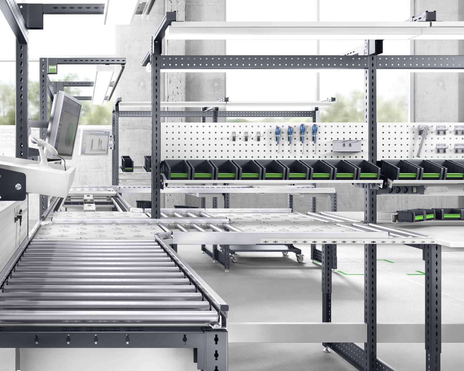 avero: Fertigungslinie von bott auf der Motek 2015, Bott GmbH & Co. KG ...