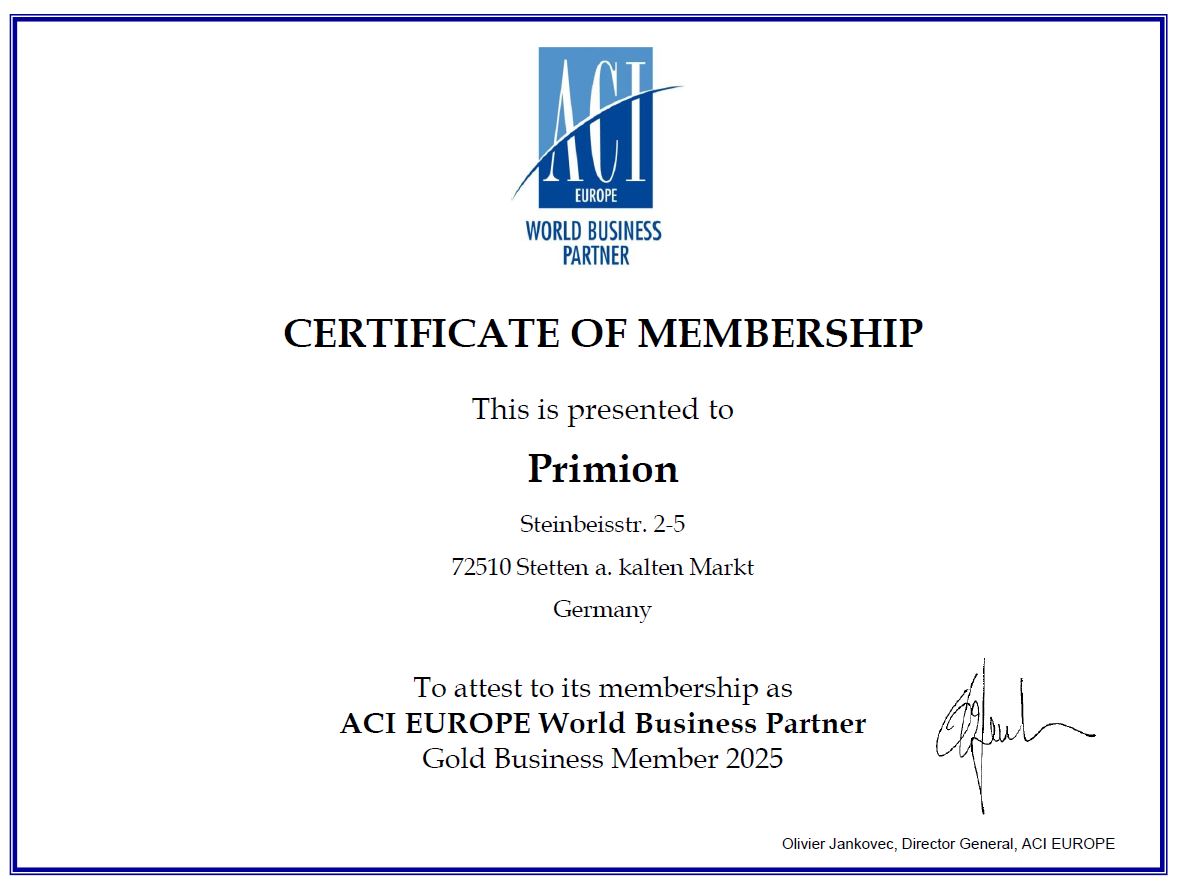 Primion wird Gold-Mitglied im ACI EUROPE World Business Partners ...