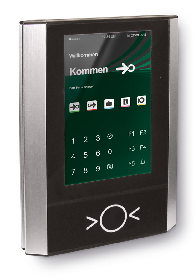 Design-Terminal ADT 1100 von primion für alle Basisfunktionen der ...