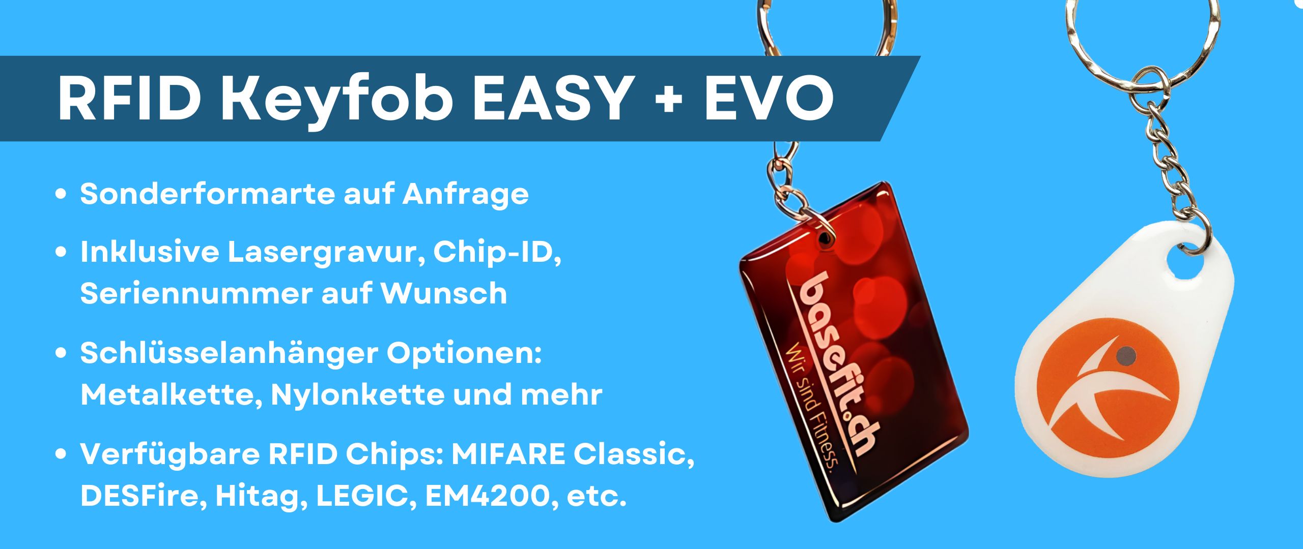 Keyfob EASY und EVO: Brillante beidseitige Designs im CMYK Offset-Druck ...