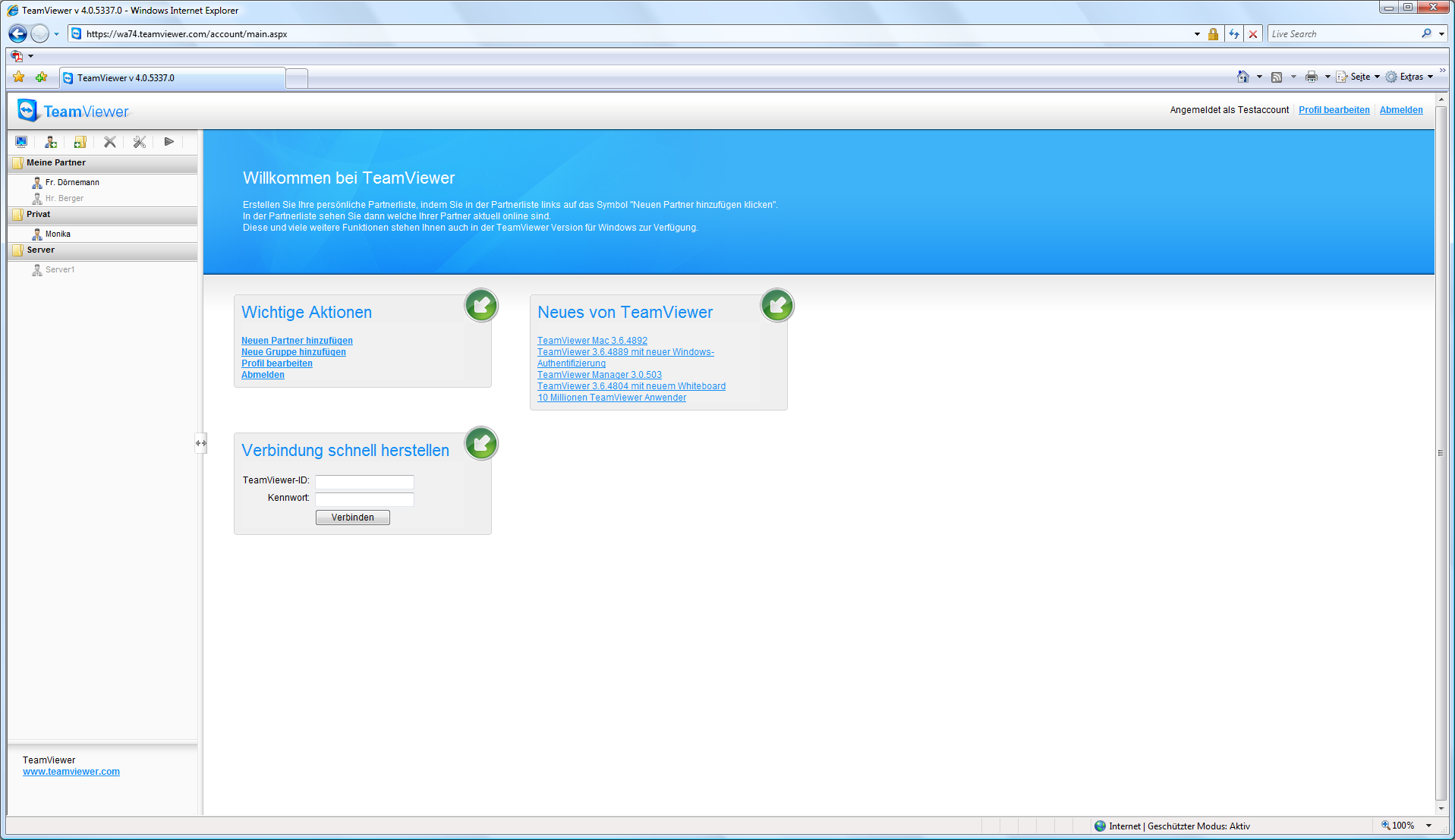Browserbasierte Fernsteuerung: TeamViewer 4 bietet ...