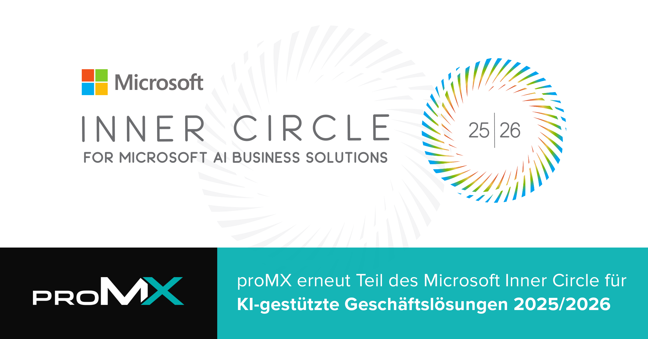 proMX wird Mitglied des Microsoft Inner Circle für KI-Geschäftslösungen 2025/2026, proMX, Story ...