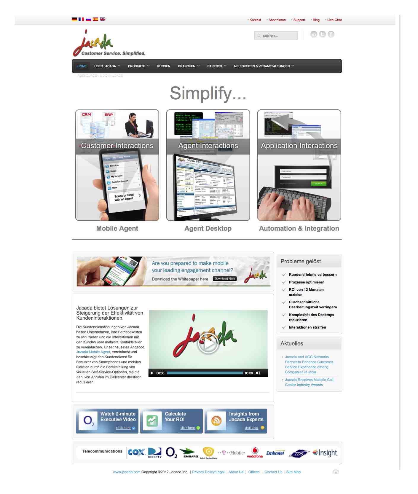 Deutsche Jacada-Website online, Jacada Deutschland GmbH, Story - PresseBox