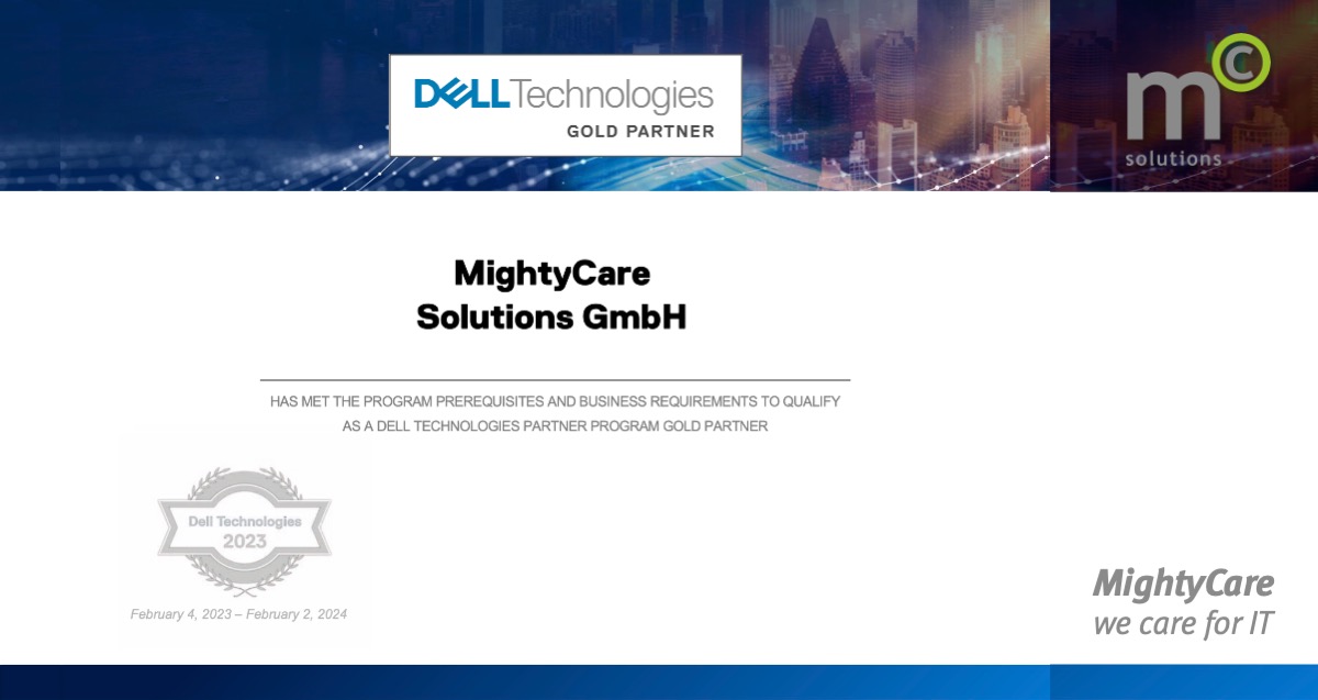 MightyCare ist auch 2023 Dell Technologies Gold Partner, MightyCare ...