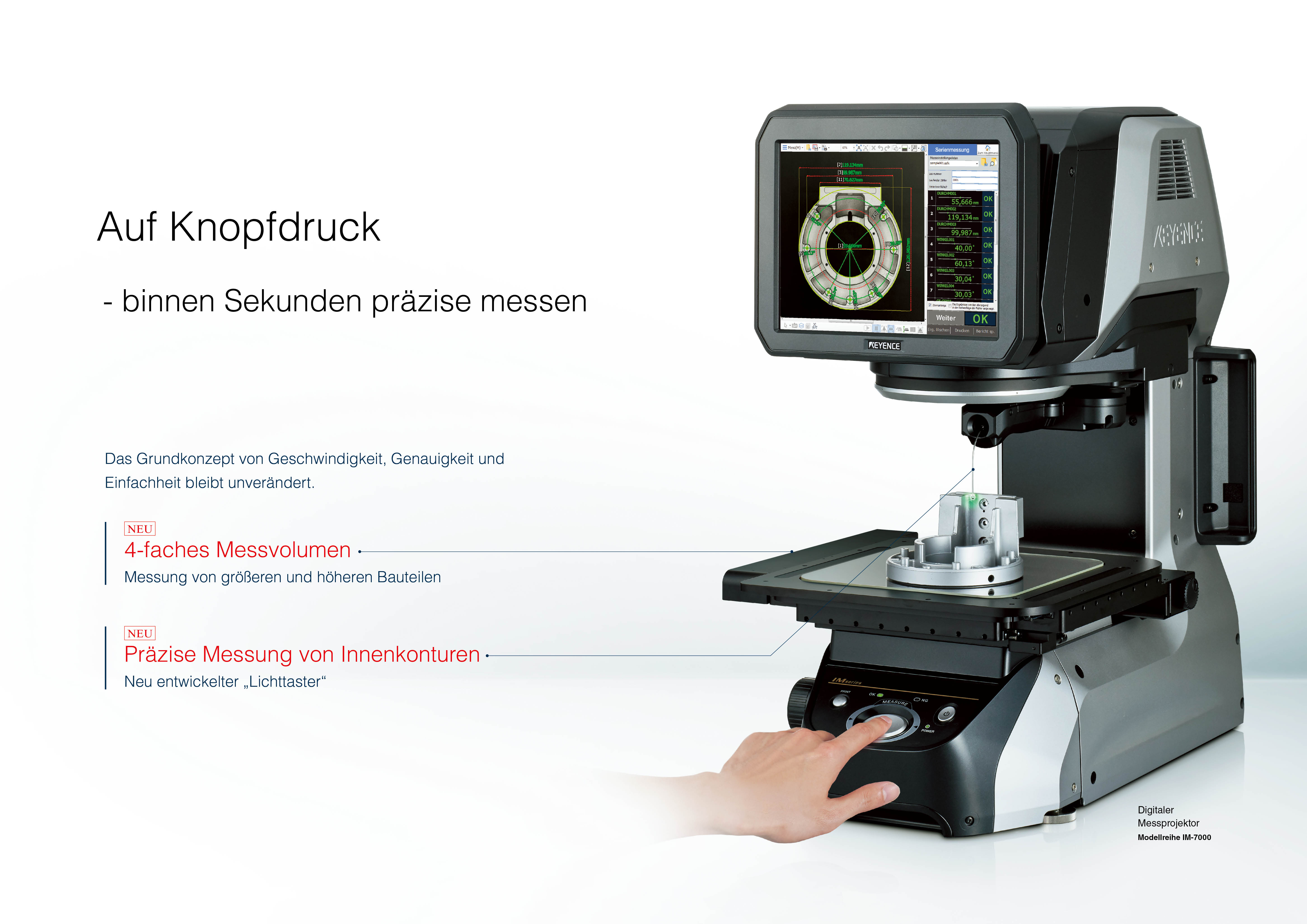Neuer Messprojektor mit vierfachem Messvolumen und Lichttaster, KEYENCE ...
