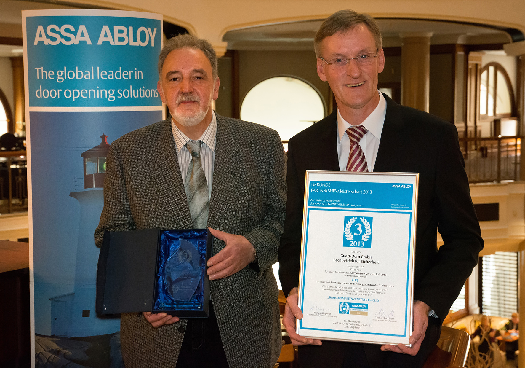 Preisverleihung der 5. ASSA ABLOY PARTNERSHIP-Meisterschaft in Berlin ...