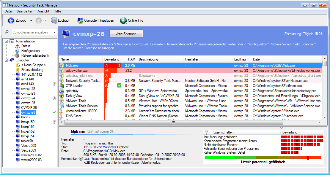Network Security Taskmanager 1.0: Gefährliche Prozesse im Netzwerk ...