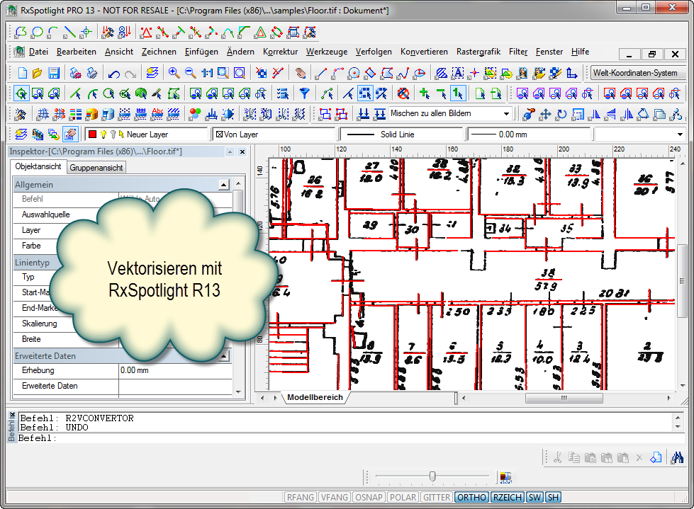 Vektorisieren von gescannten Zeichnungen mit RxSpotlight PRO R13.0, GRAFEX, Story - PresseBox