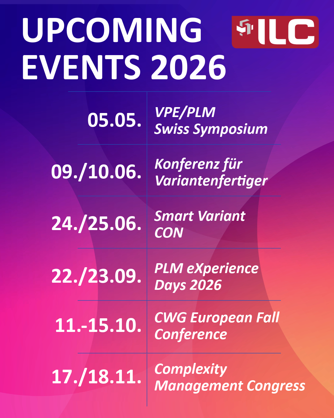 PLM-Events und -Konferenzen in 2026, ILC GmbH, Story - PresseBox