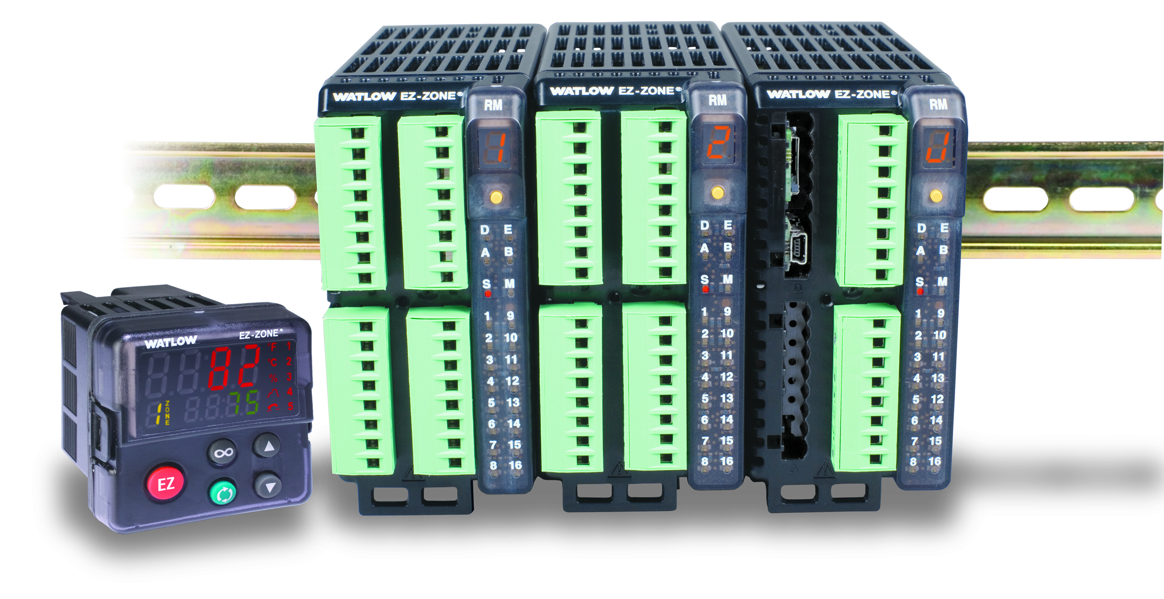 Der für die DIN Schienen-Montage geeignete EZ-ZONE® RM integrierte ...