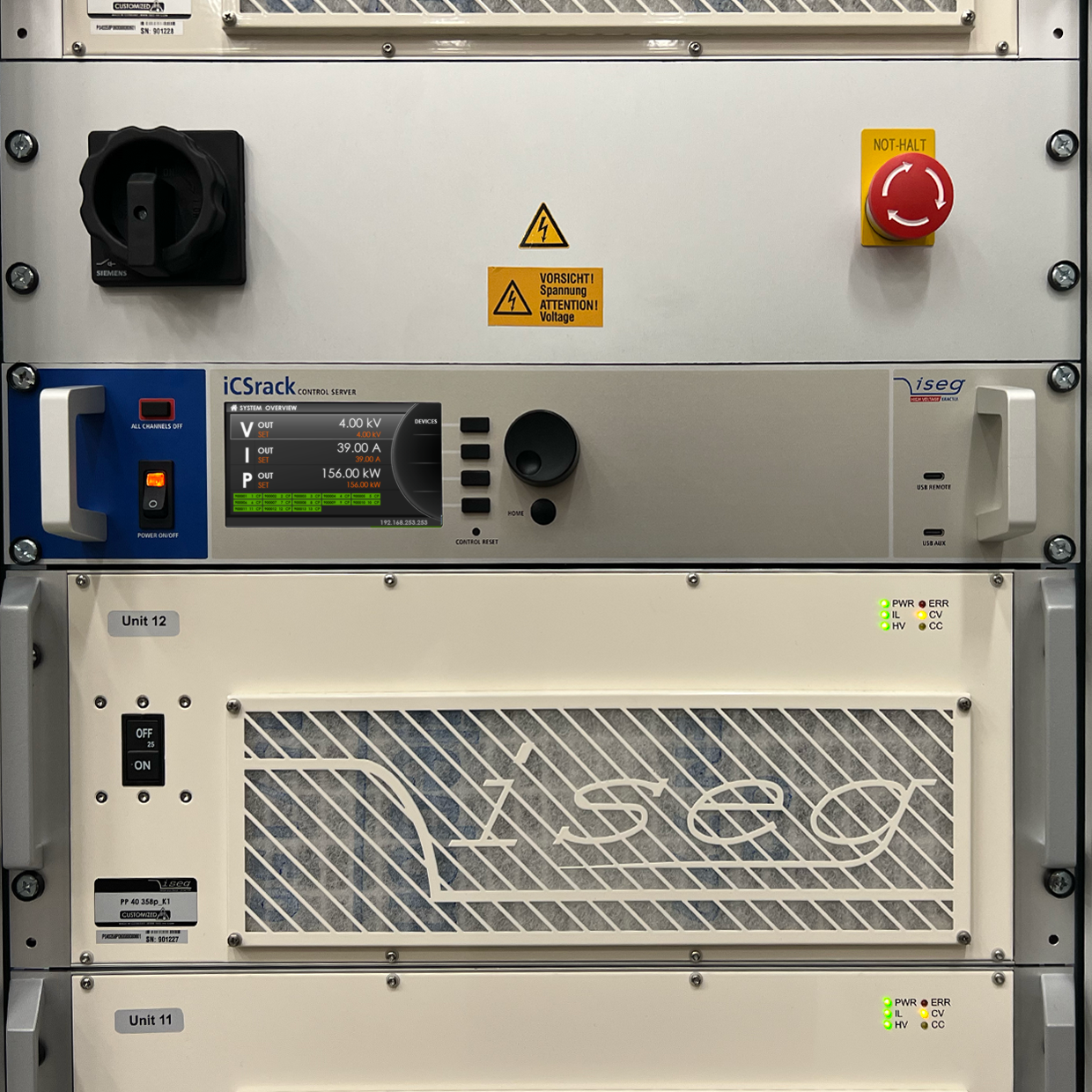 Hochspannungs-Testsystem für Hochgeschwindigkeits-Bahnfahrzeuge, iseg ...