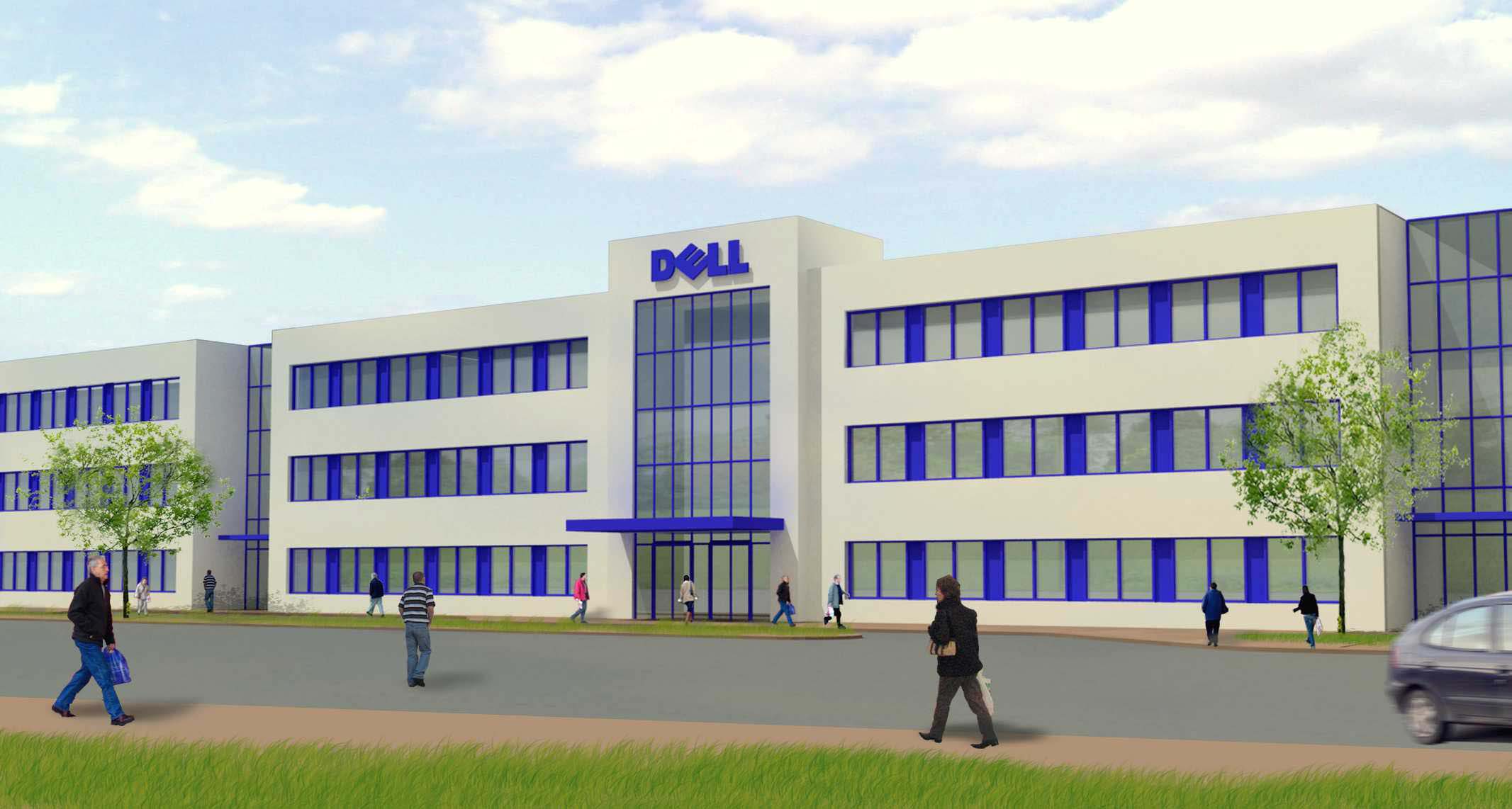 Dell-Neubau in Halle: dreigeschossiges Bürocenter mit modernem Design ...