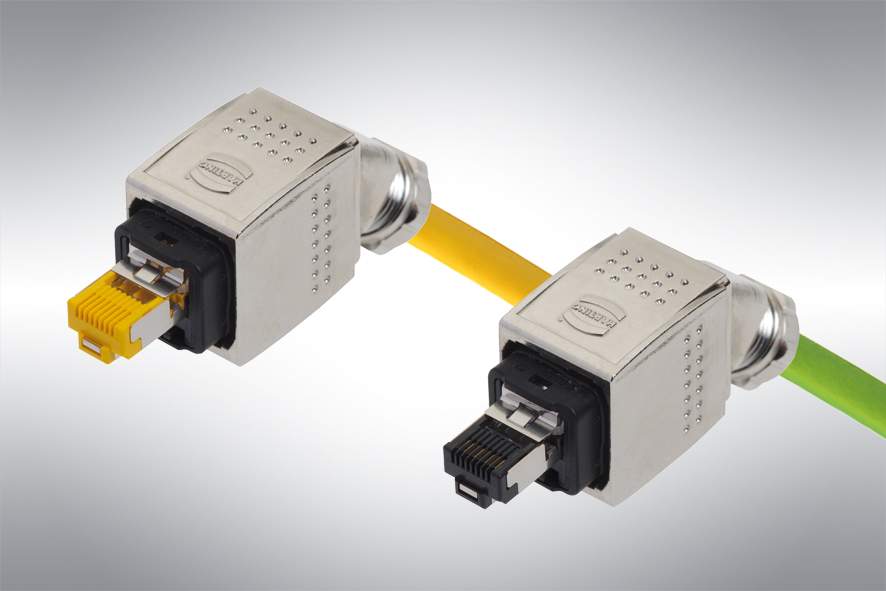 PROFINET-Steckverbinder Han® PushPull mit gewinkeltem Kabelabgang, HARTING Deutschland GmbH & Co ...