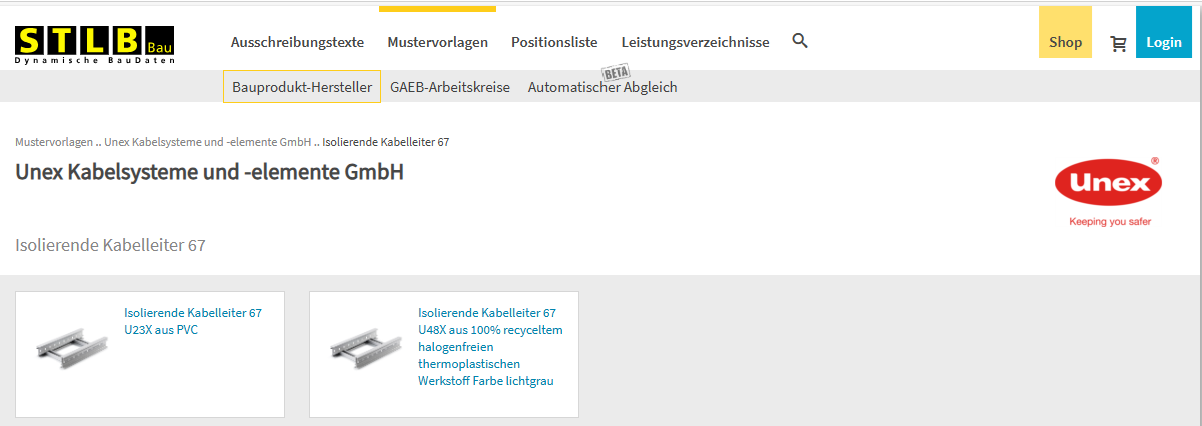 Erste Kabelleiter aus thermoplastischem Werkstoff jetzt als Mustervorlage auf STLB-BAU!, Unex ...