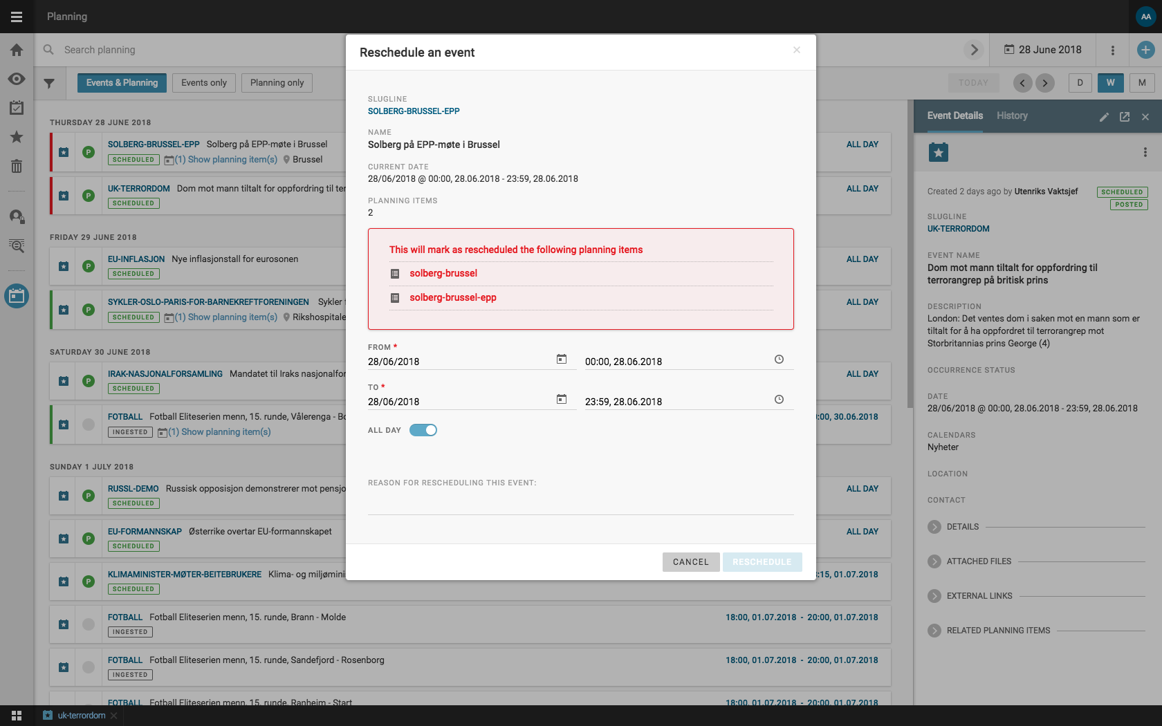 Superdesk Planning Component launches in the NTB newsroom, Sourcefabric, Story - PresseBox