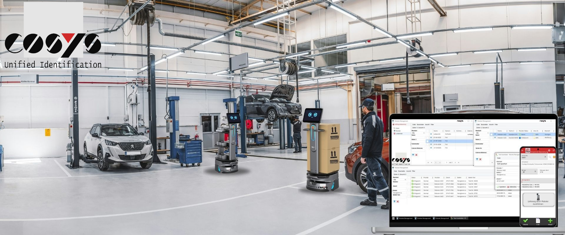 Automatisierter Materialfluss in der KFZ-Werkstatt, Cosys Ident GmbH ...