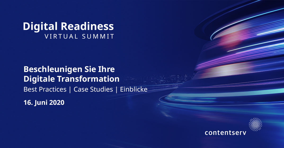 Contentserv lädt ein zum 1. Digital Readiness Virtual Summit, Contentserv - jetzt Centric PXM ...