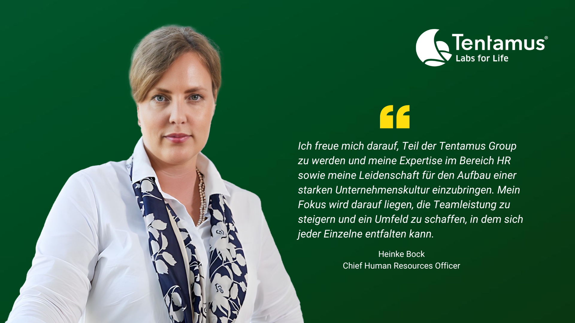 Frau Bock wird ab Mitte Oktober CHRO der Tentamus Group, Tentamus Group ...
