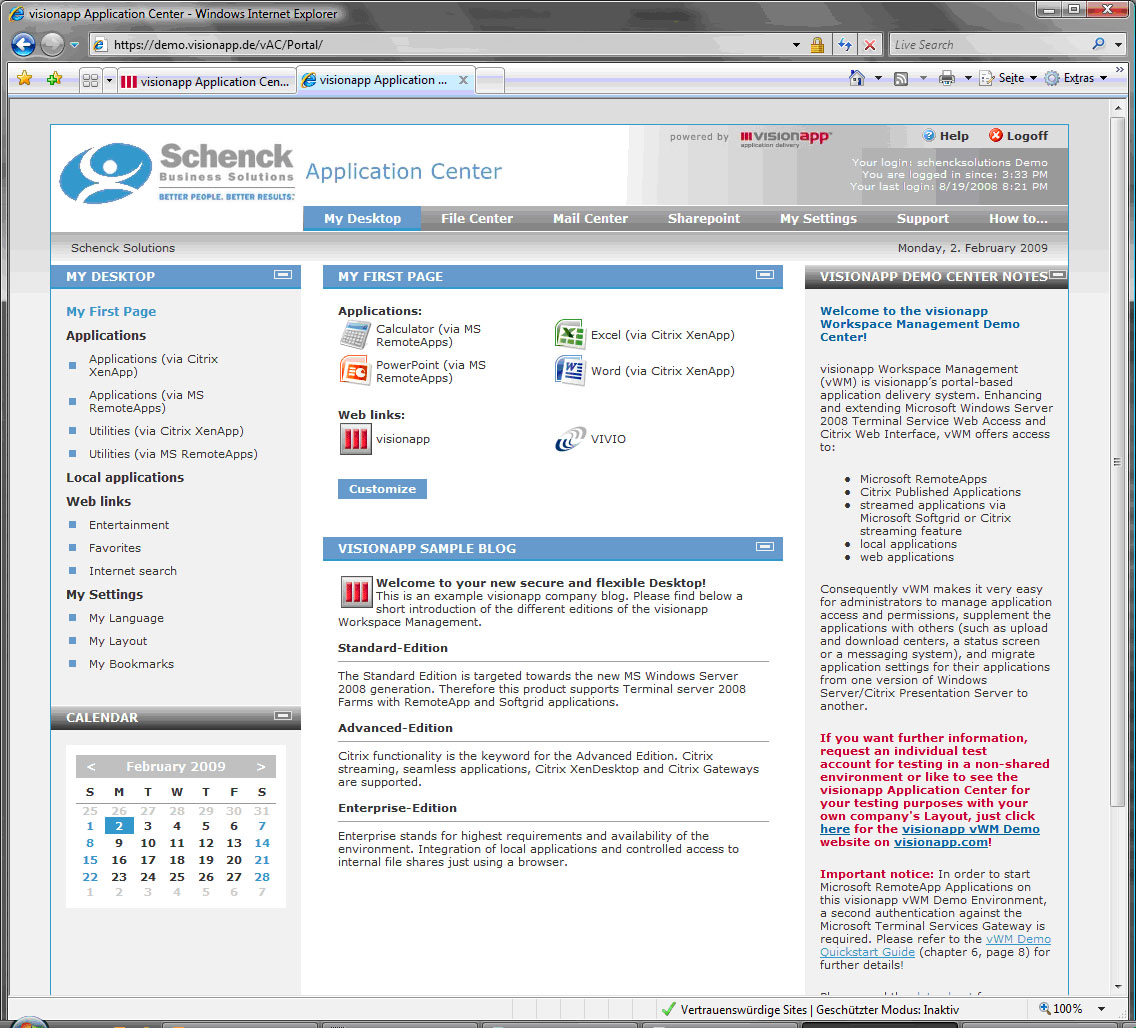 "visionapp Global Enterprise Desktop" auf CeBIT 2009 live erleben, ASG ...