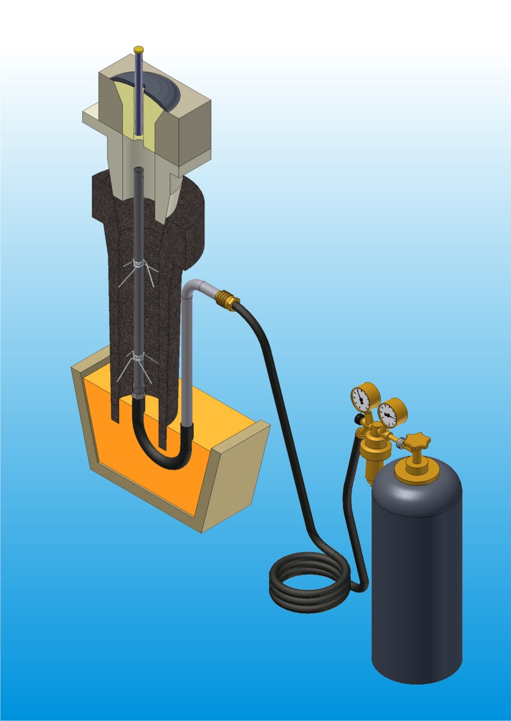 Pneumatic slide gate opening system unclogs casting channels, Leonhardt ...