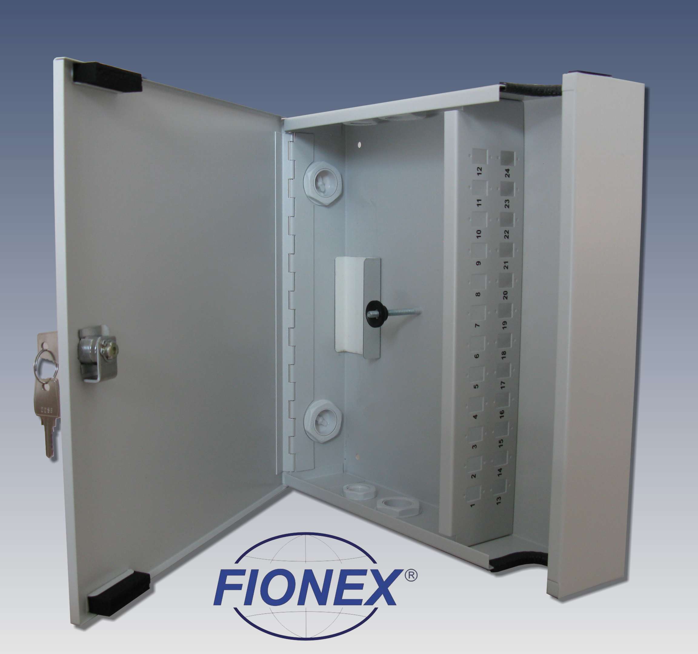 Kompakter FIONEX® Wandverteiler für Glasfaser-Anwendungen, FICONET ...