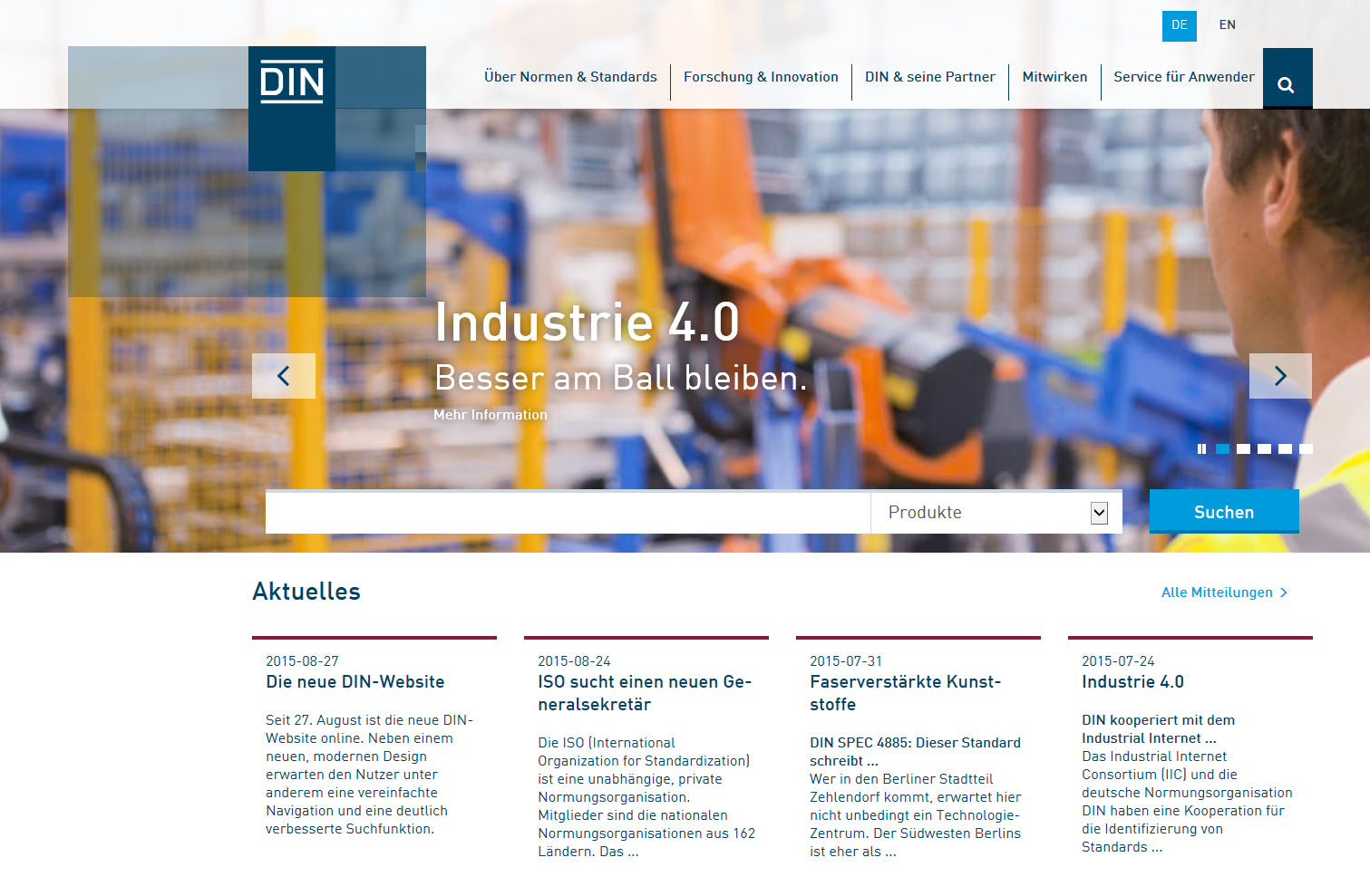 Neue DIN-Website, DIN Deutsches Institut für Normung e. V., Story ...