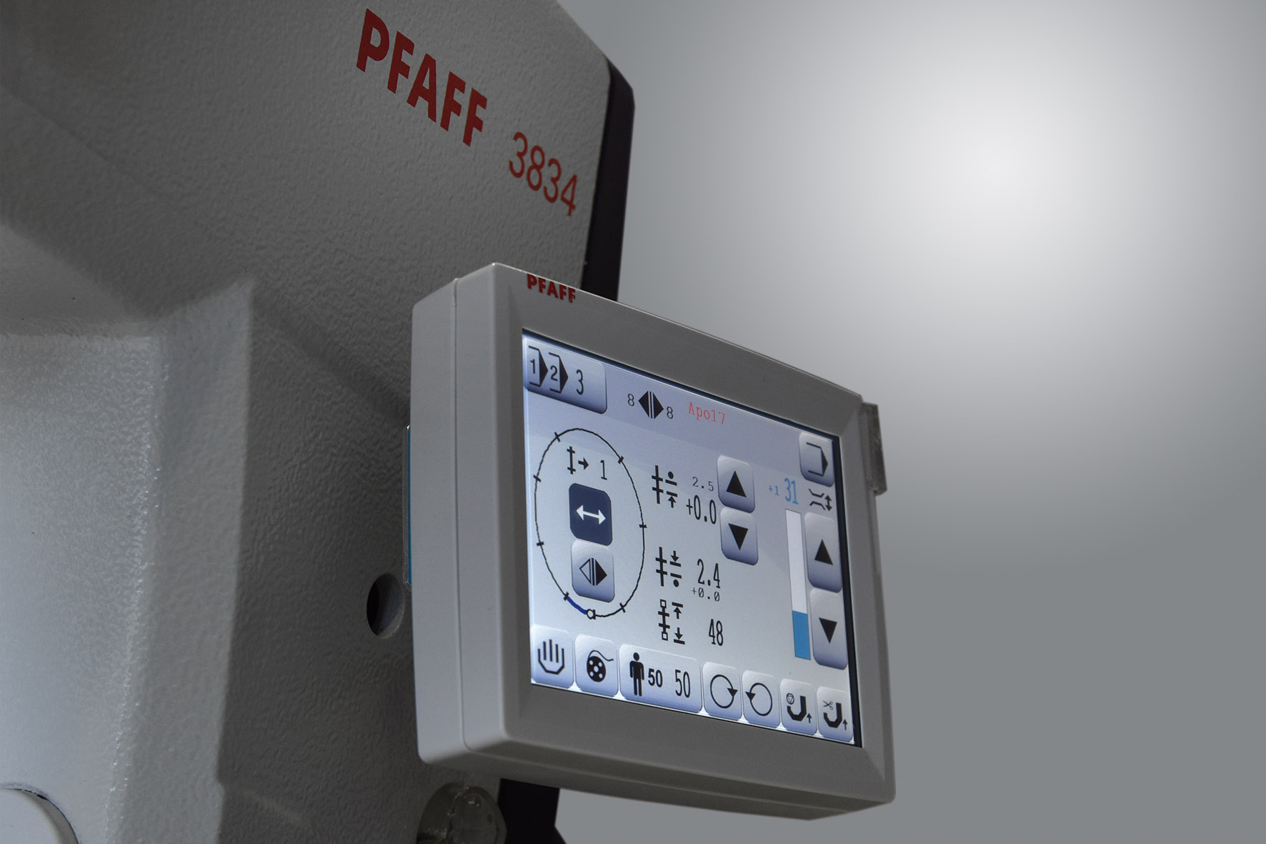 PFAFF 3834: New programmable sewing workplace for sleeve setting, PFAFF ...