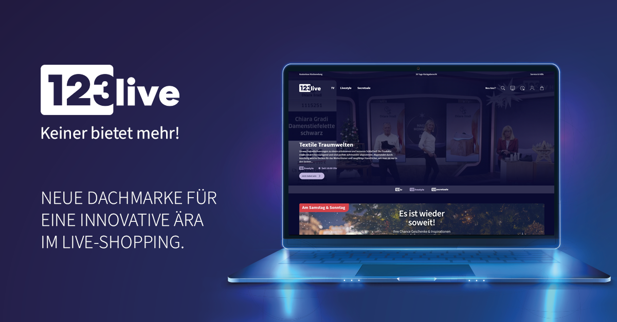 123.tv wird zu 123.live: Neue Dachmarke für eine innovative Ära im Live-Shopping, 1-2-3.tv GmbH ...