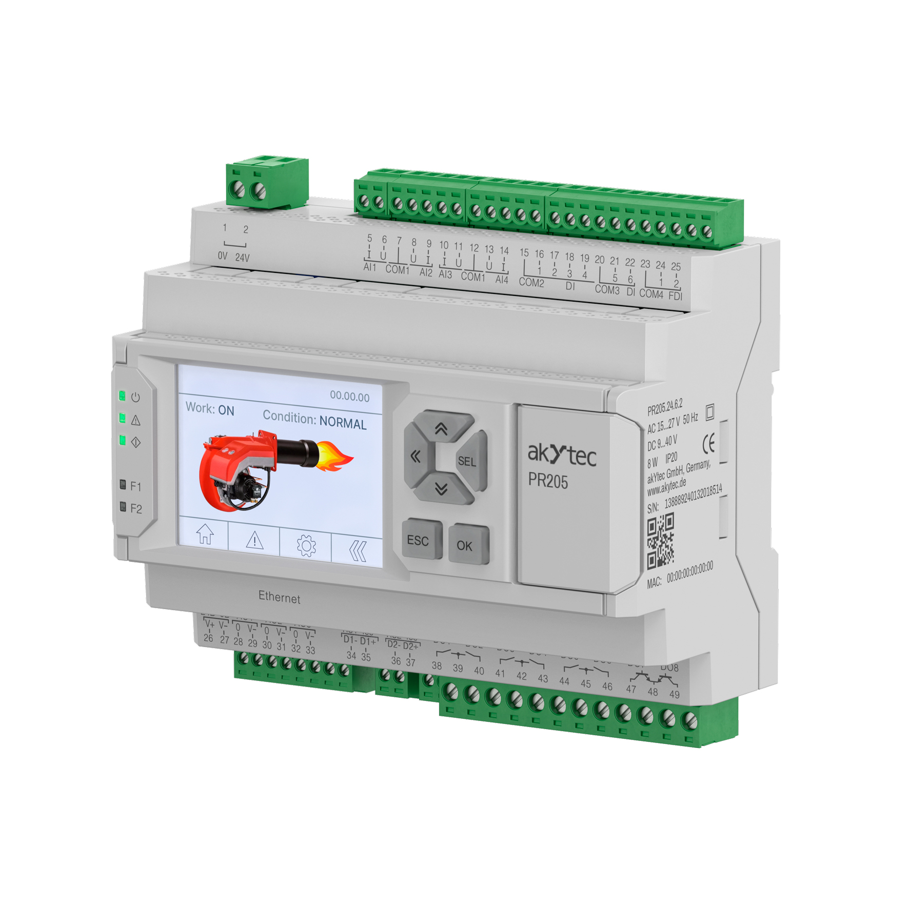 Kompaktsteuergerät PR205 mit LCD-Display und Ethernet von akYtec ...