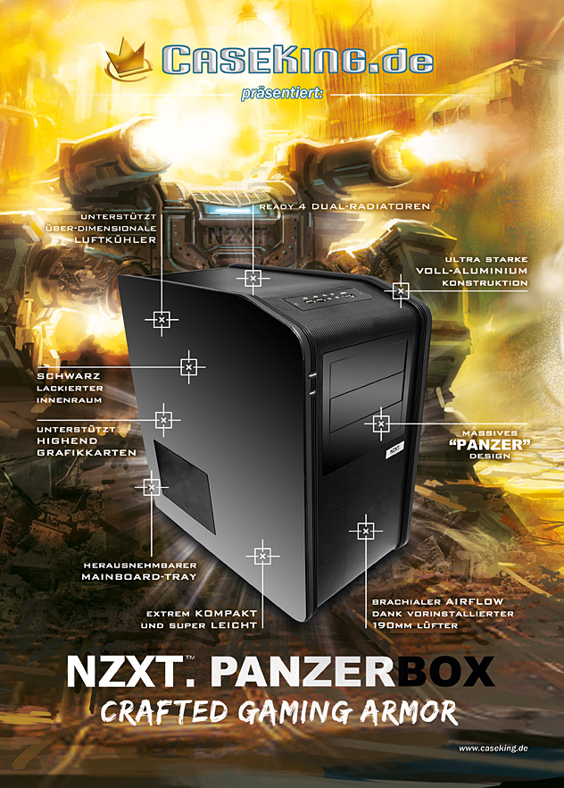 NZXT Panzerbox - kompaktes Aluminium-Midi-Case mit intelligenten ...
