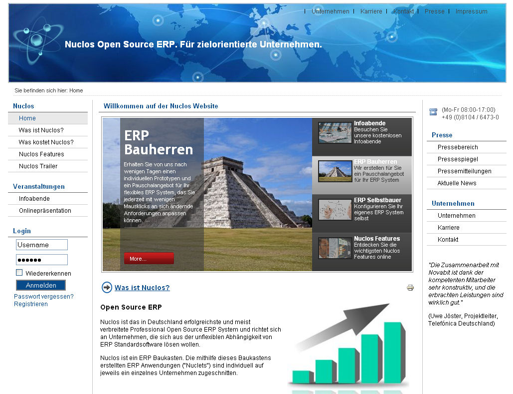 Open Source ERP-Baukasten Nuclos in der Lisog, Novabit ...