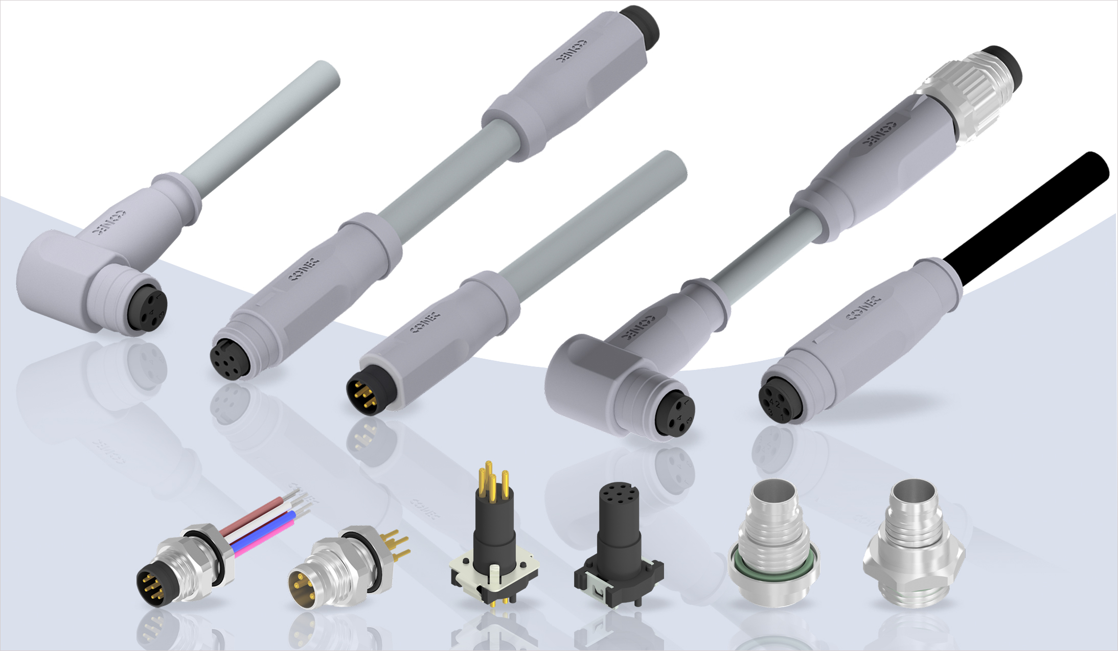 M8x1 connectors with snap & screw/snap termination, CONEC Elektronische ...