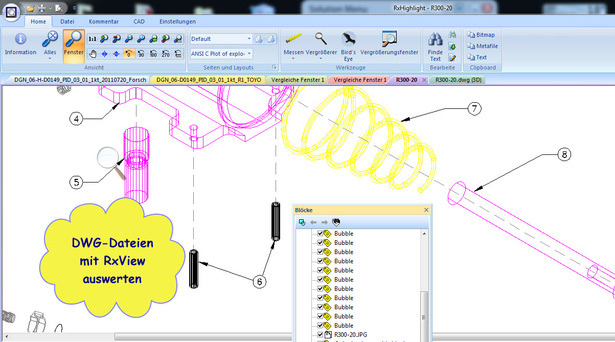 Visualisieren und Analysieren Sie Ihre AutoCAD "DWG" Dateien mit RxView ...