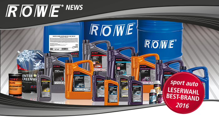 Wieder erfolgreich - sport auto Best Brand Platz 6, ROWE MINERALÖLWERK ...