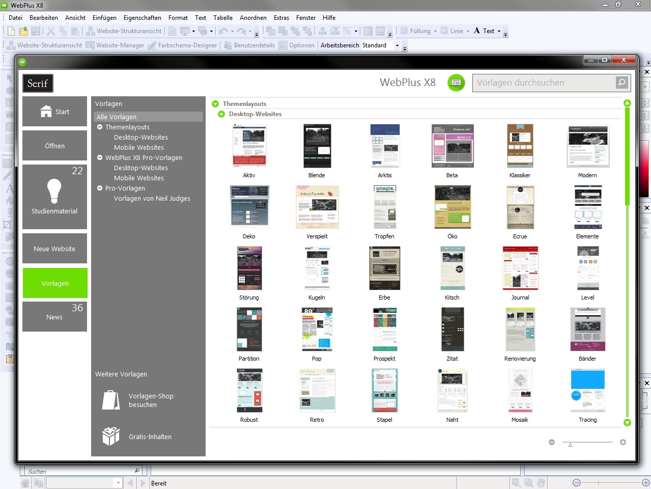Einfach tolle Websites gestalten mit Serif WebPlus X8, Avanquest ...