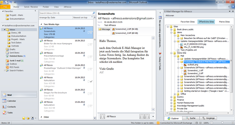 Westernacher stellt neue Version 2.5 des Outlook E-Mail-Managers für ...