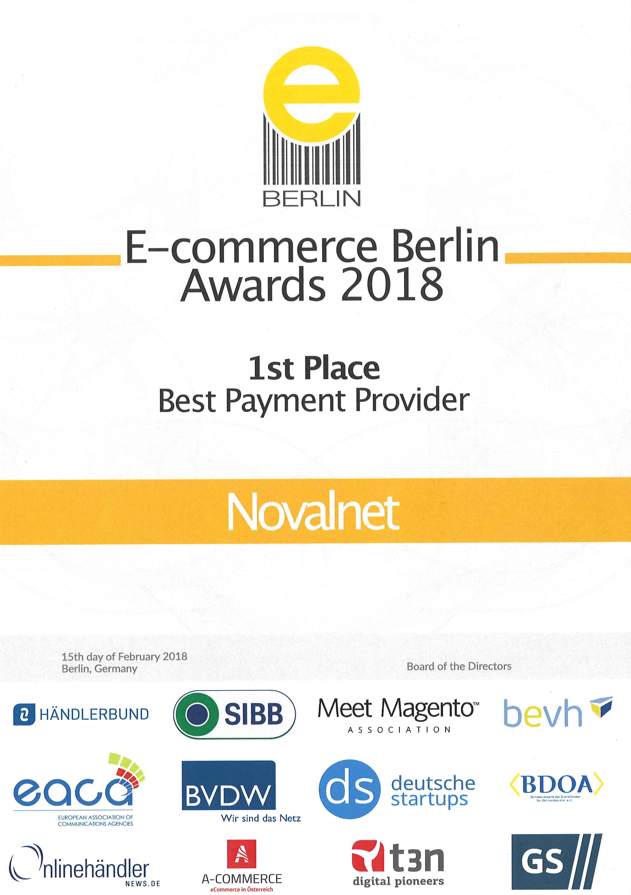 Novalnet ist erneut “Best payment provider”, Novalnet AG, Story - PresseBox