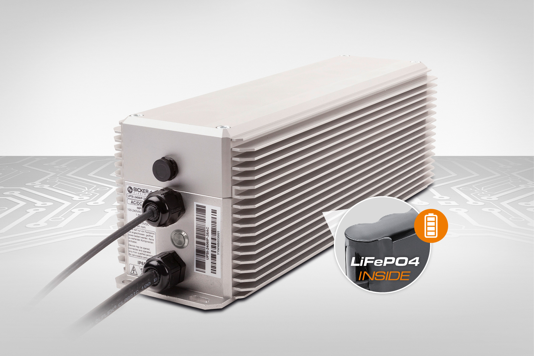 Ultra-rugged AC/DC UPS optimised for 24V long-term bridging, Bicker ...