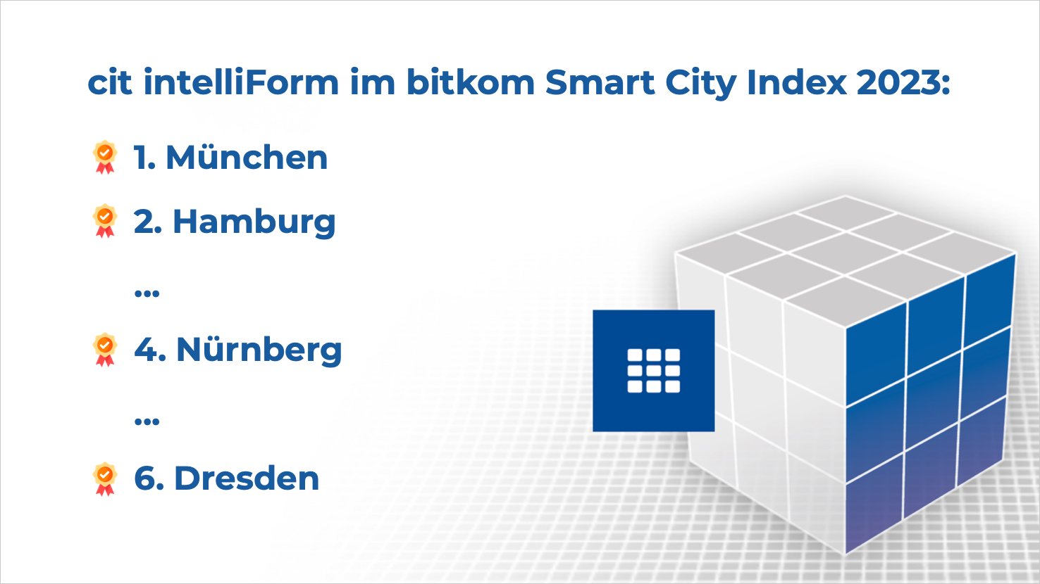 4 der Top 10 im Smart City Index 2023 nutzen cit intelliForm, cit GmbH ...
