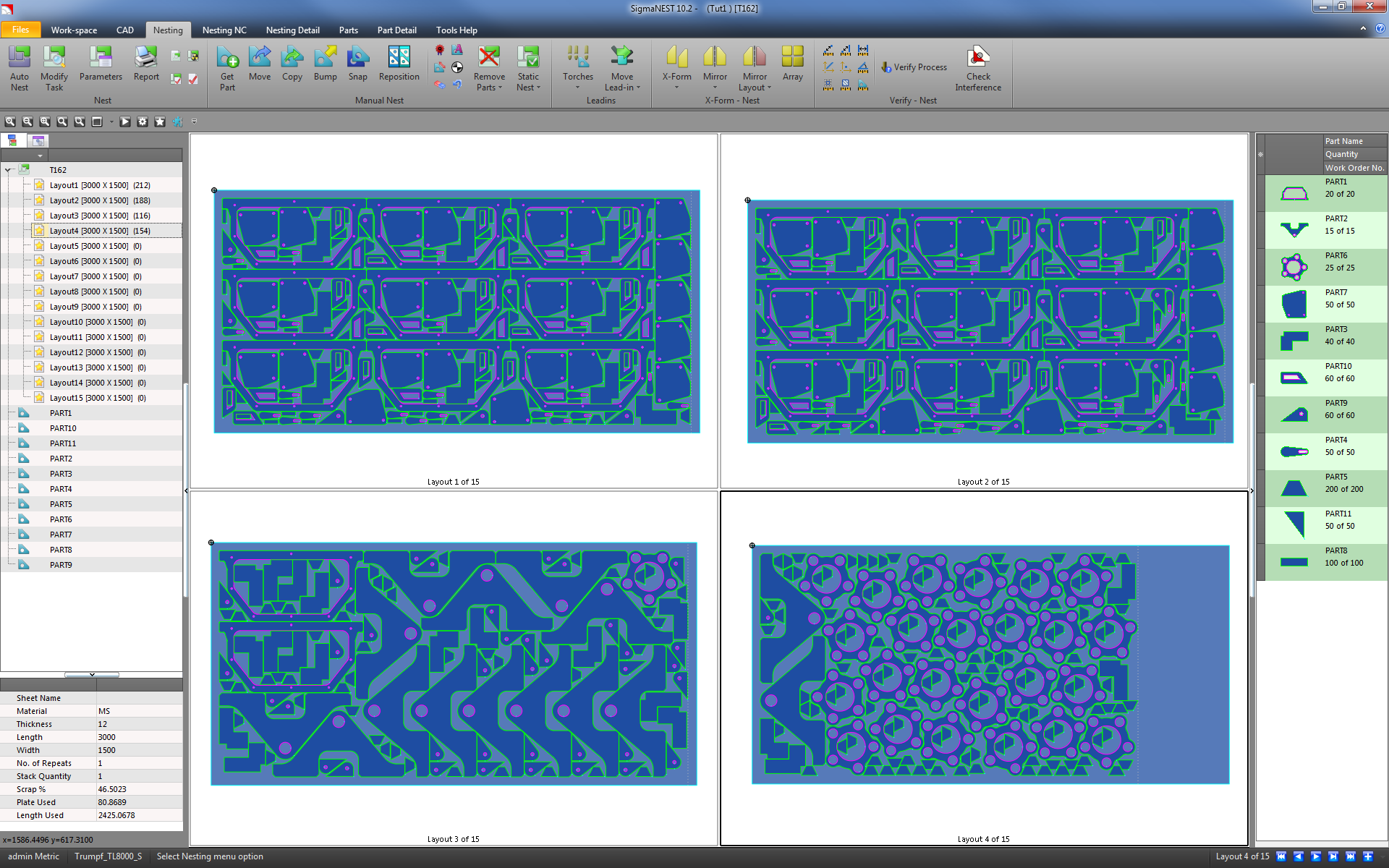 SigmaNEST® Version 10.2 mit Split-Window, SigmaNEST Systems GmbH, Story ...