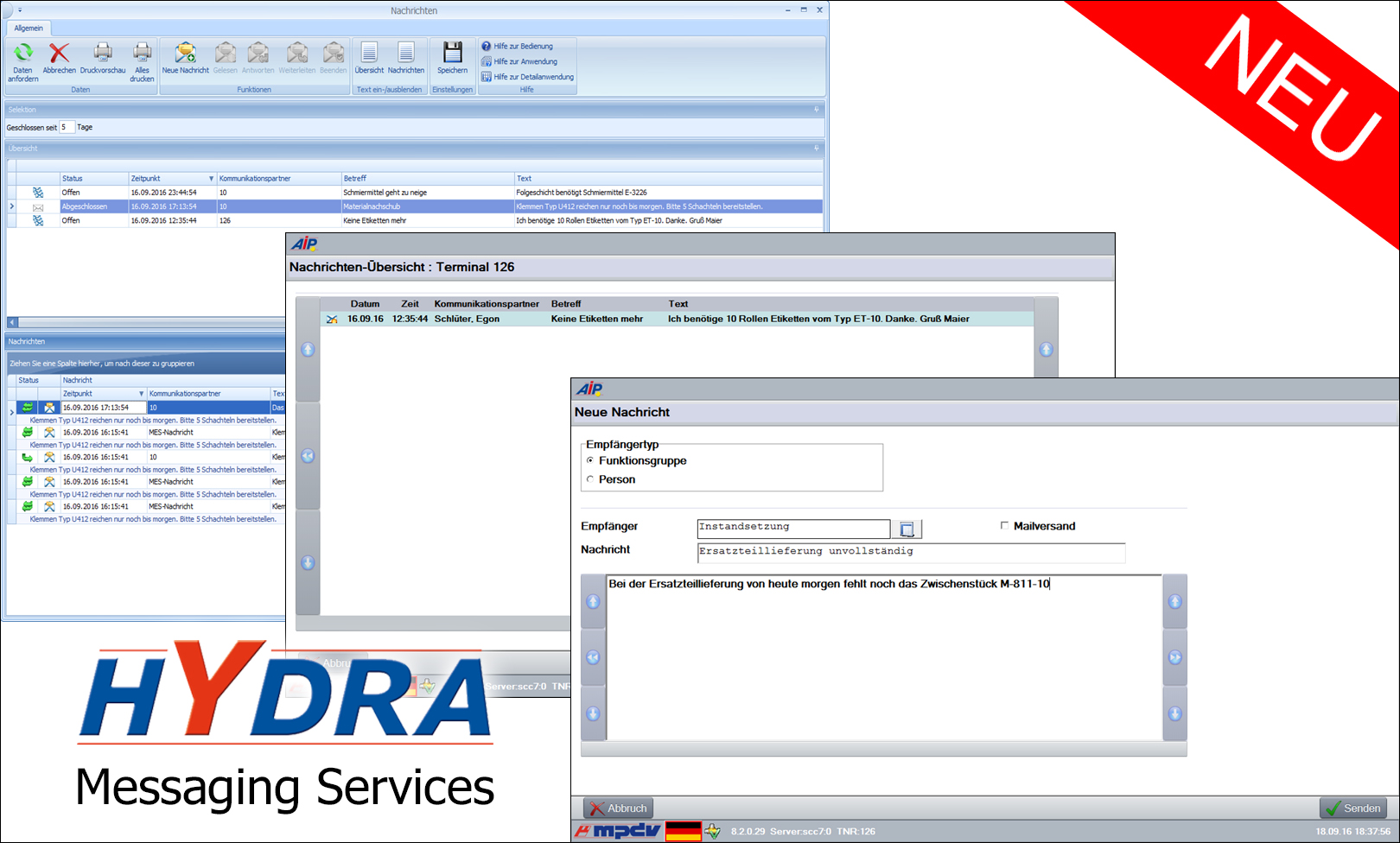NEU: HYDRA Messaging Services, MPDV Mikrolab GmbH, Story - PresseBox