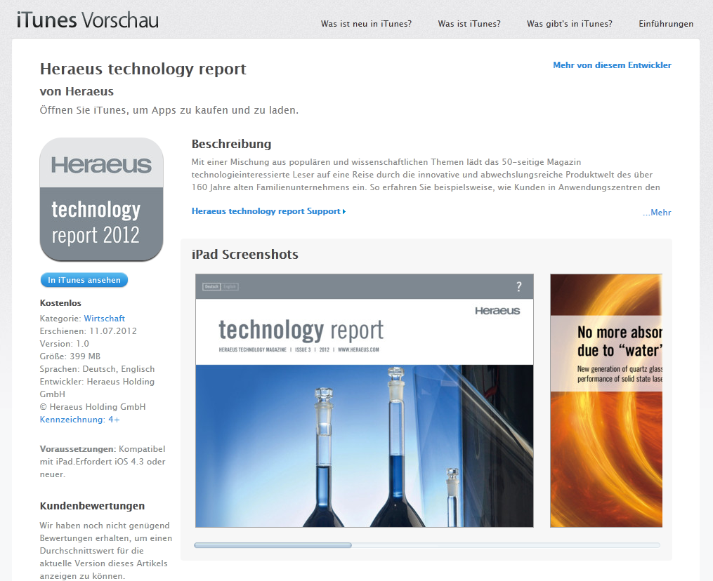 Heraeus technology report als iPad App im AppStore verfügbar, Heraeus ...