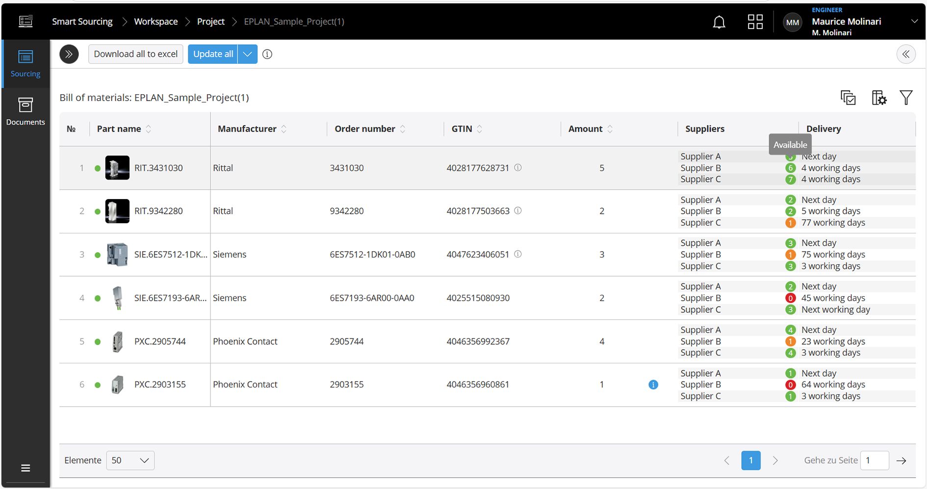 Eplan Smart Sourcing: Verfügbarkeit von Artikeln bereits im Engineering ...